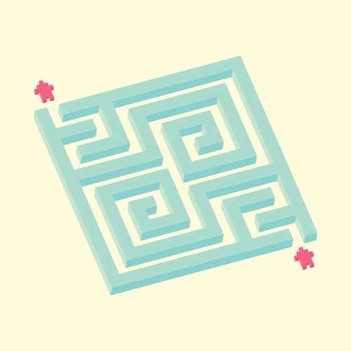 Pixel art maze isolated Royalty Free Vector Image