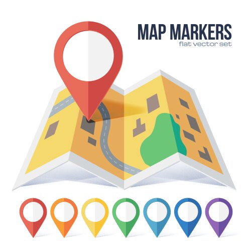 Point and place marker on map position symbol Vector Image