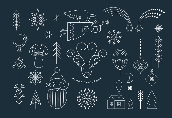 Set of design elements xmas Royalty Free Vector Image