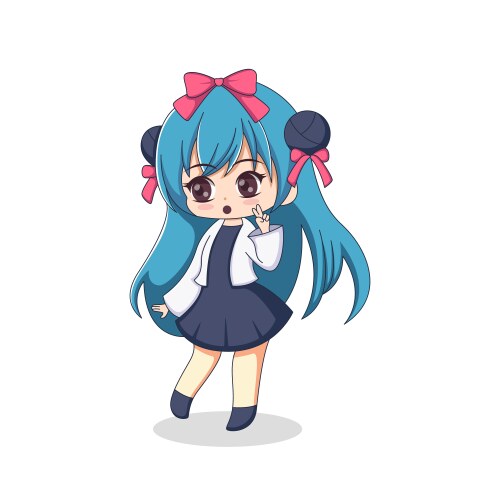Chibi anime character design Royalty Free Vector Image