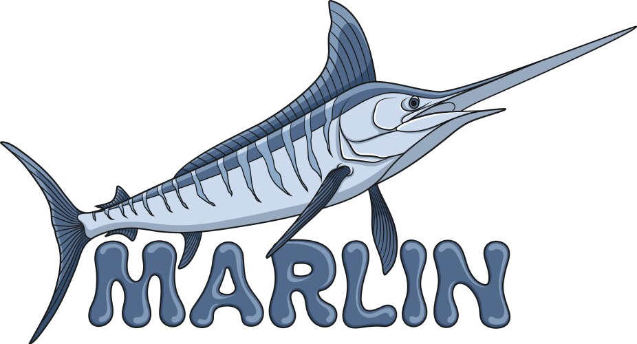 Marlin swordfish fish skull skeleton in modern Vector Image