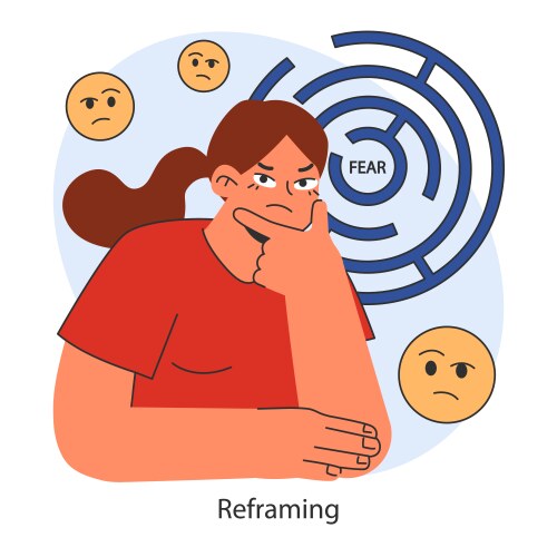 Overcoming fears strategy transformative process Vector Image