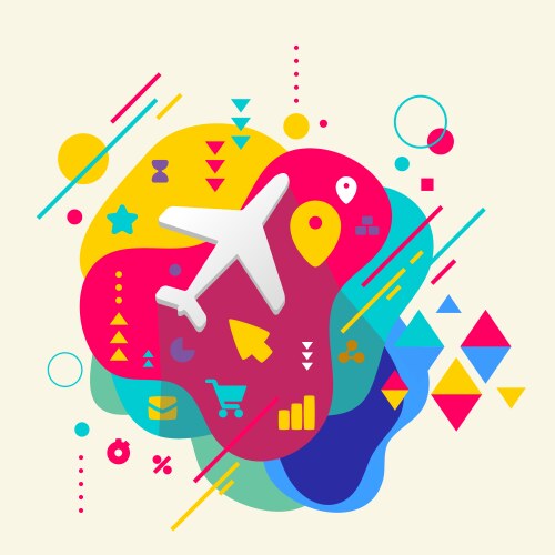 Aeroplane flying background Royalty Free Vector Image