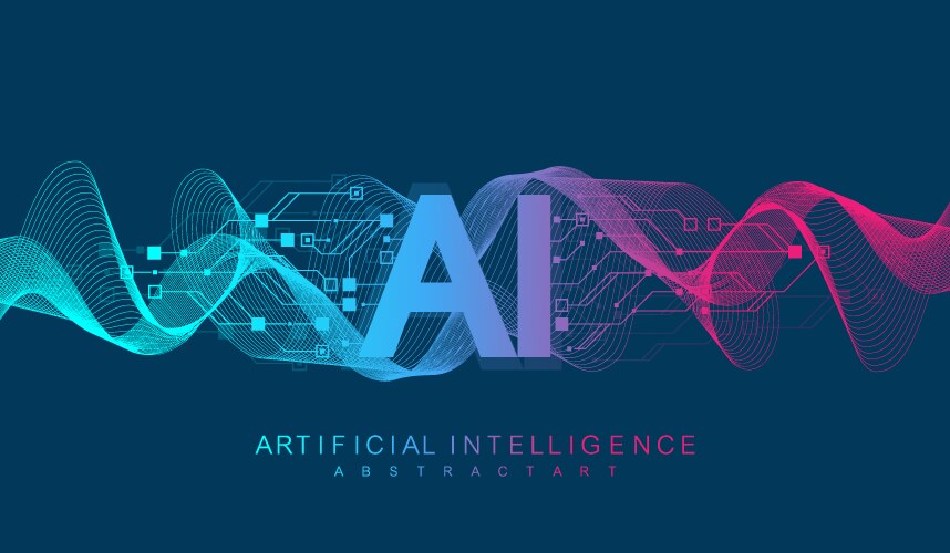 Artificial intelligence and machine learning logo Vector Image