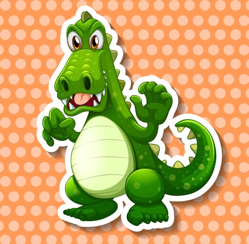 Cartoon green iguana Royalty Free Vector Image