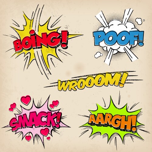 Comic sounds set2 Royalty Free Vector Image - VectorStock