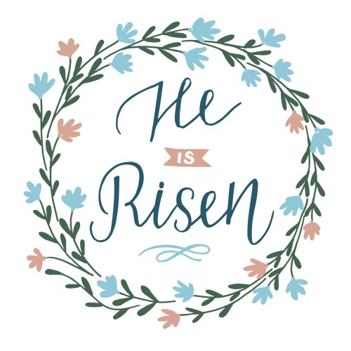 Christ is risen truly he lettering Royalty Free Vector Image