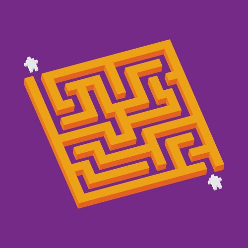 Pixel art maze isolated Royalty Free Vector Image