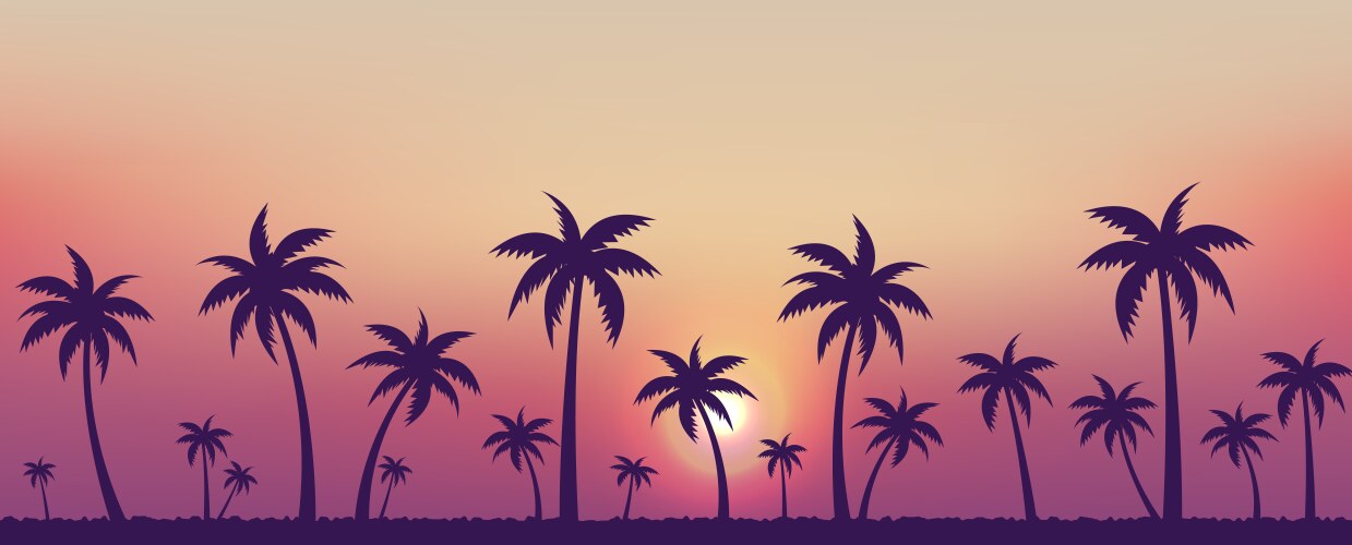 Border with palm tree leaves Royalty Free Vector Image