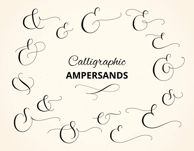 Big collection of custom handwritten ampersands Vector Image Big collection of custom handwritten ampersands Vector Image