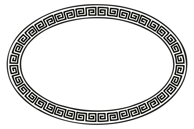 Greek Key Circle Frame Royalty Free Vector Image