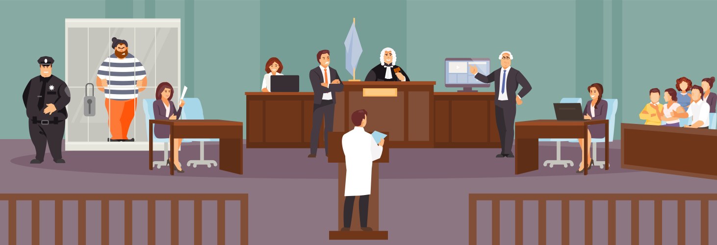 Court scene Royalty Free Vector Image - VectorStock