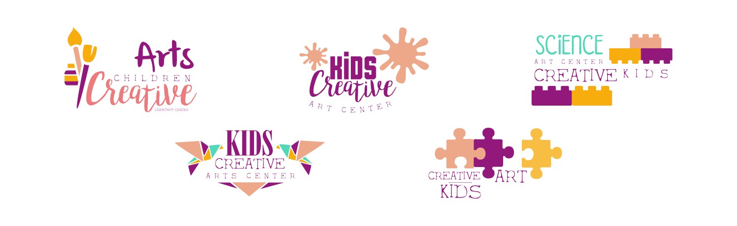 Kids creative labels collection children Vector Image