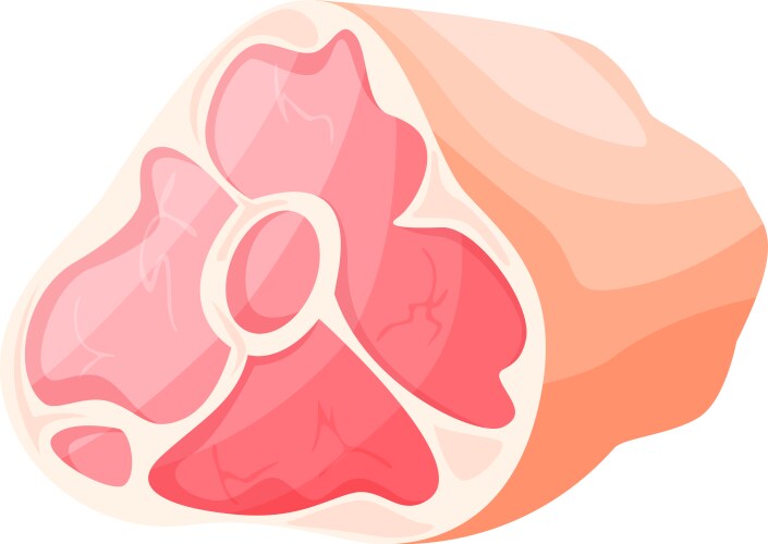 Ham slice cartoon icon meat delicacy product Vector Image