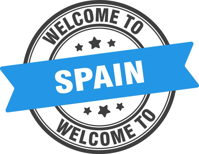 Welcome to spain stamp round sign Royalty Free Vector Image