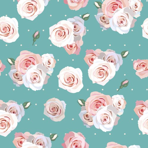 Roses spring pattern Royalty Free Vector Image