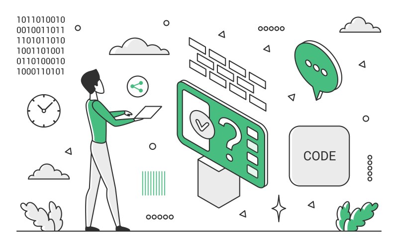 Concept writing code in any programming Royalty Free Vector