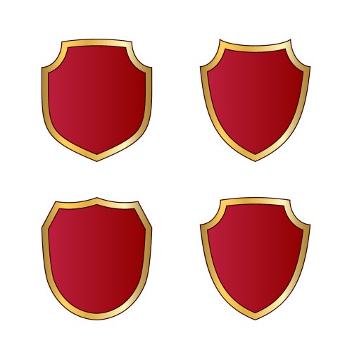Shield gold red icon shape emblem Royalty Free Vector Image
