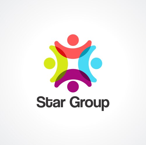 Circle colored group unity logo Royalty Free Vector Image