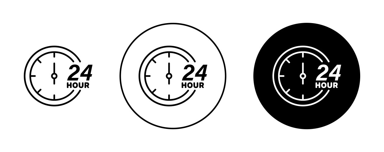 24 hours icon Royalty Free Vector Image - VectorStock