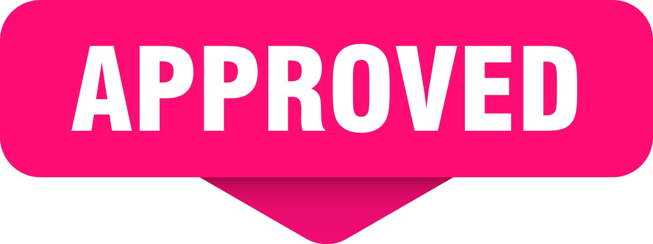 Approved sticker approved sign on transparent Vector Image