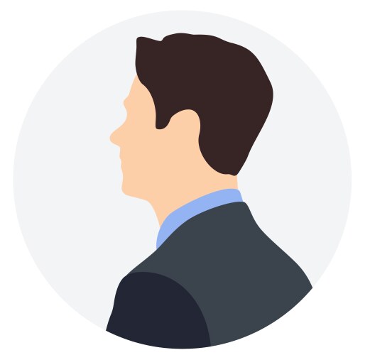 Businessman side portrait Royalty Free Vector Image