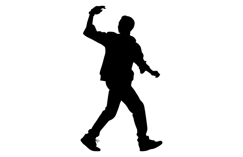 Energetic man activity silhouette icon Royalty Free Vector