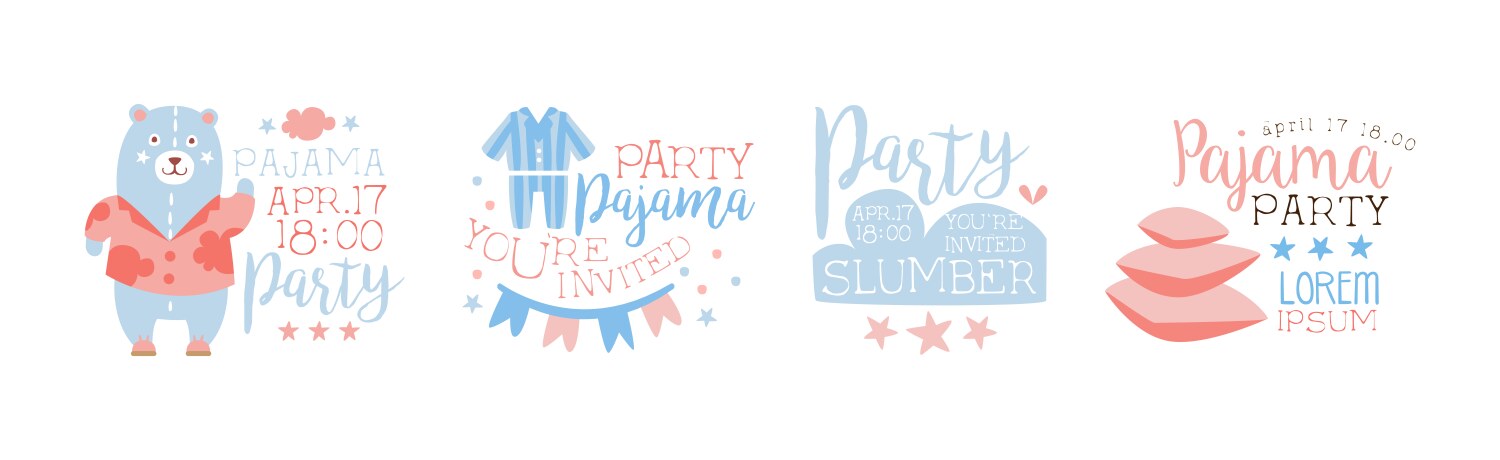 Pajama and slumber party invitation text Vector Image