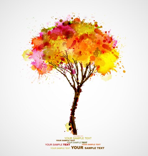 Colorful tree background Royalty Free Vector Image