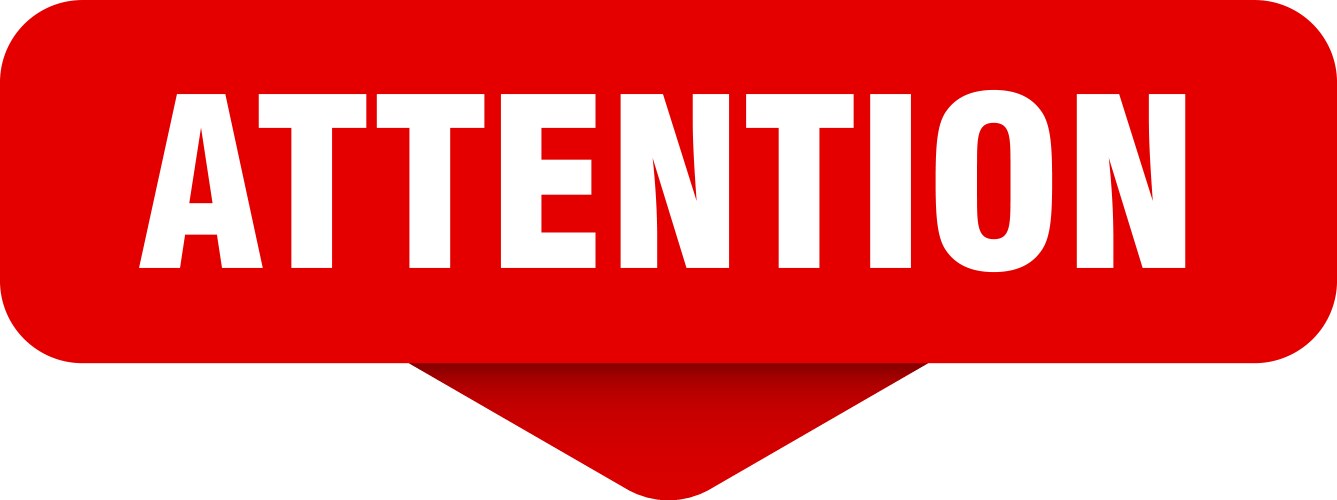 Attention sticker attention sign on transparent Vector Image