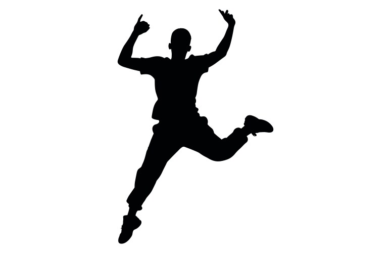 Energetic man activity silhouette set Royalty Free Vector