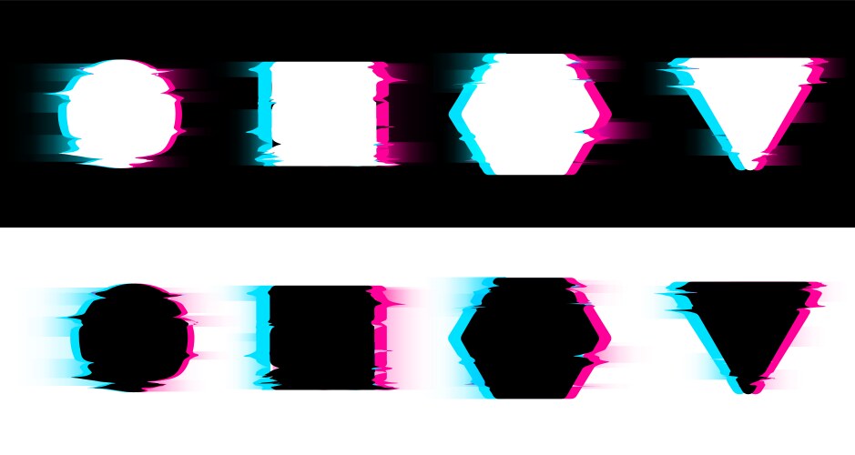 Neon question mark with glitch effect abstract Vector Image