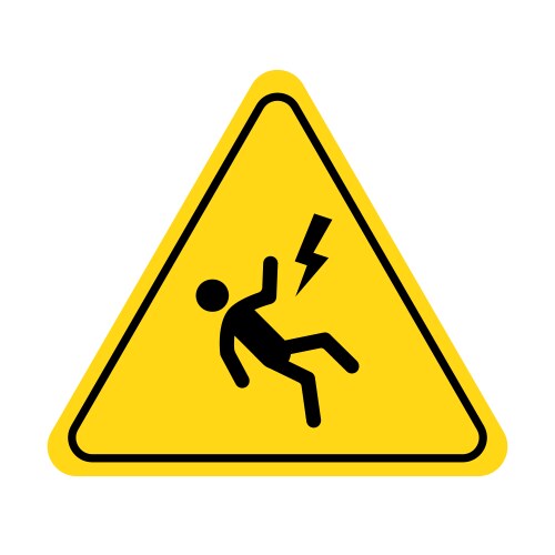 Danger sign of a person falling down the stairs Vector Image