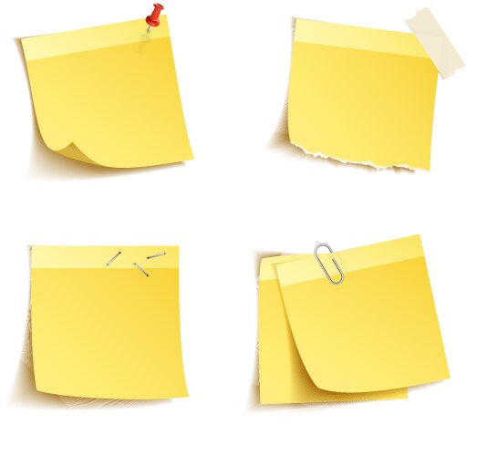 Four sticky notes Royalty Free Vector Image - VectorStock