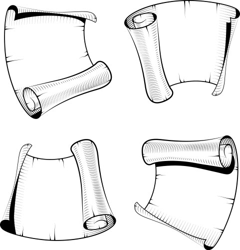 Horizontal paper scrolls Royalty Free Vector Image