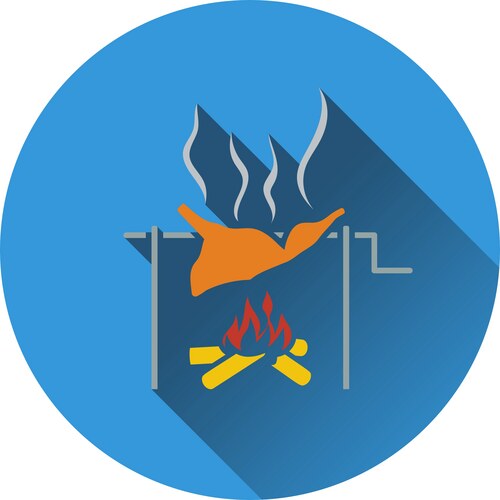 Icon of roasting meat Royalty Free Vector Image