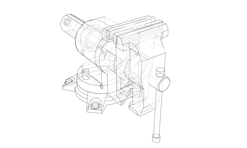 Outline vise wire-frame style Royalty Free Vector Image