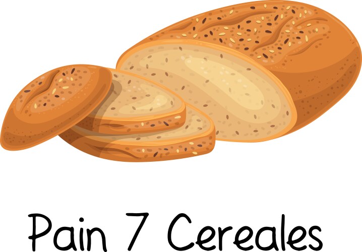 Sliced rye bread cartoon icon bakery piece Vector Image