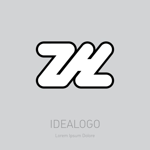 1h logo design element or icon monogram Royalty Free Vector