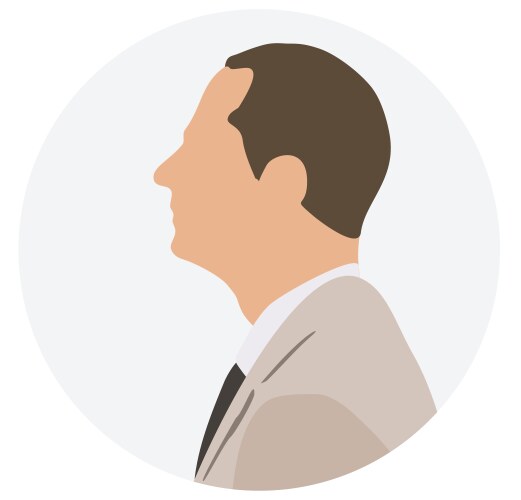 Businessman side portrait Royalty Free Vector Image