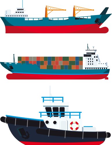 Cargo vessels and tankers shipping delivery bulk Vector Image