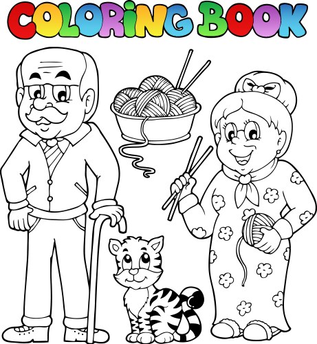 Coloring book family collection 3 Royalty Free Vector Image