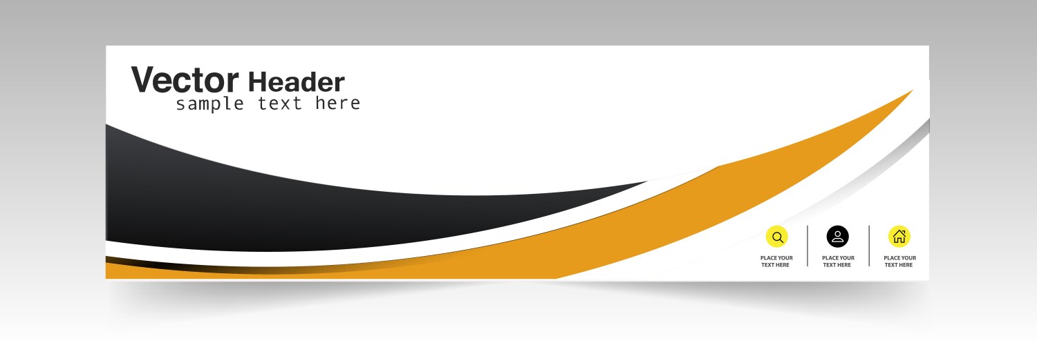 Black yellow triangle header design background vec