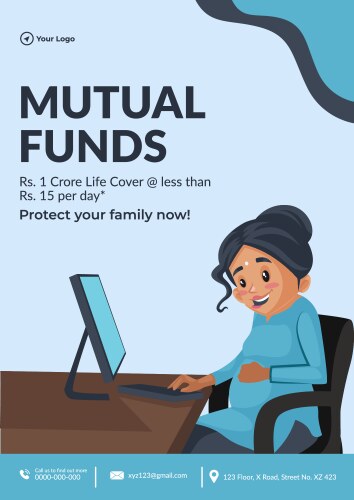 Flyer design of mutual funds Royalty Free Vector Image
