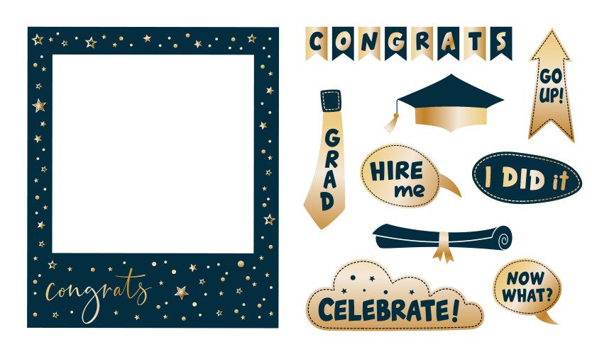 Graduation photo booth Royalty Free Vector Image