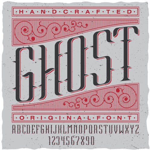 Zombie bone font ghost festival text lettering Vector Image