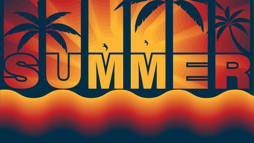 Lovely summer posterabstract minimal backg Vector Image