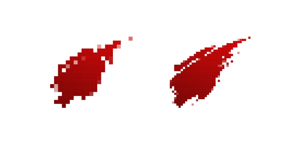 Pixelated red blood stains on white background Vector Image