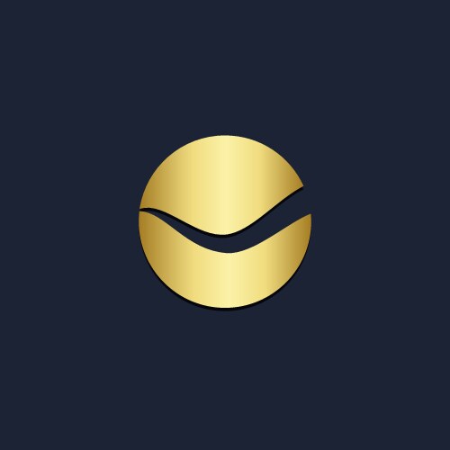 Coffee bean gold logo Royalty Free Vector Image