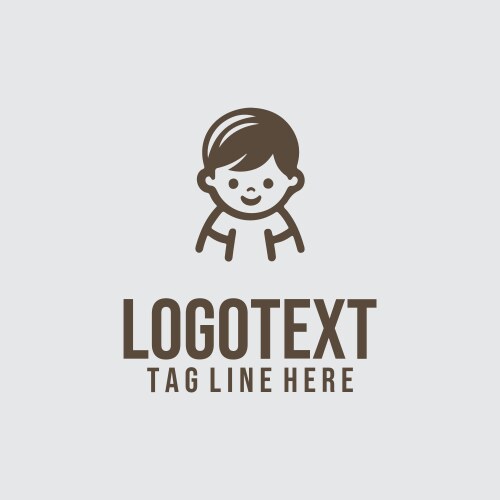 Linear child logo Royalty Free Vector Image - VectorStock